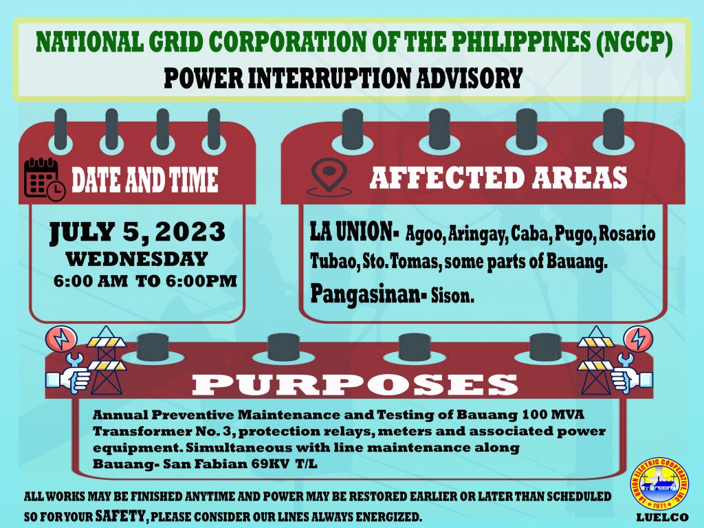 NATIONAL GRID CORPORATION OF THE PHILIPPINES (NGCP) NOTICE OF POWER ...